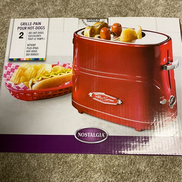 Nostalgia | Kitchen | Nostalgia Red Pop Up Hot Dog Toaster Nib | Poshmark
